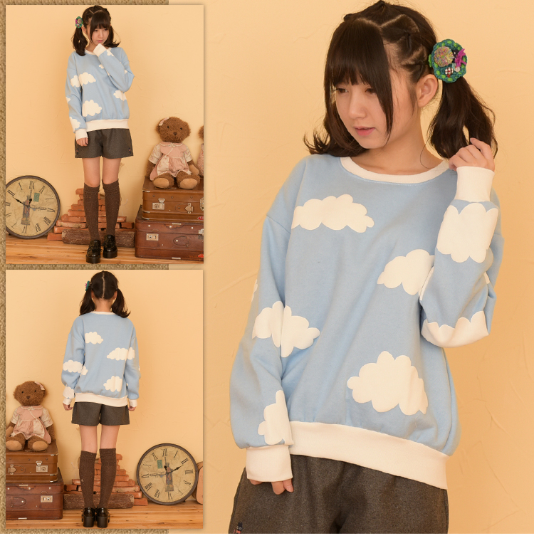 Harajuku Clouds Sweatshirts on Luulla
